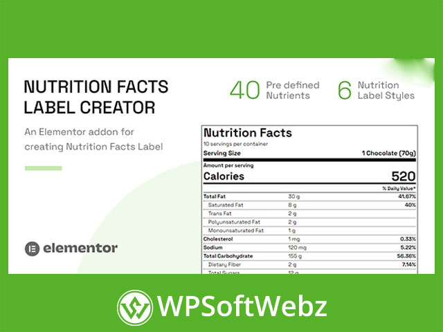 Nutrition Facts Label Creator (Elementor addon) - Latest Version